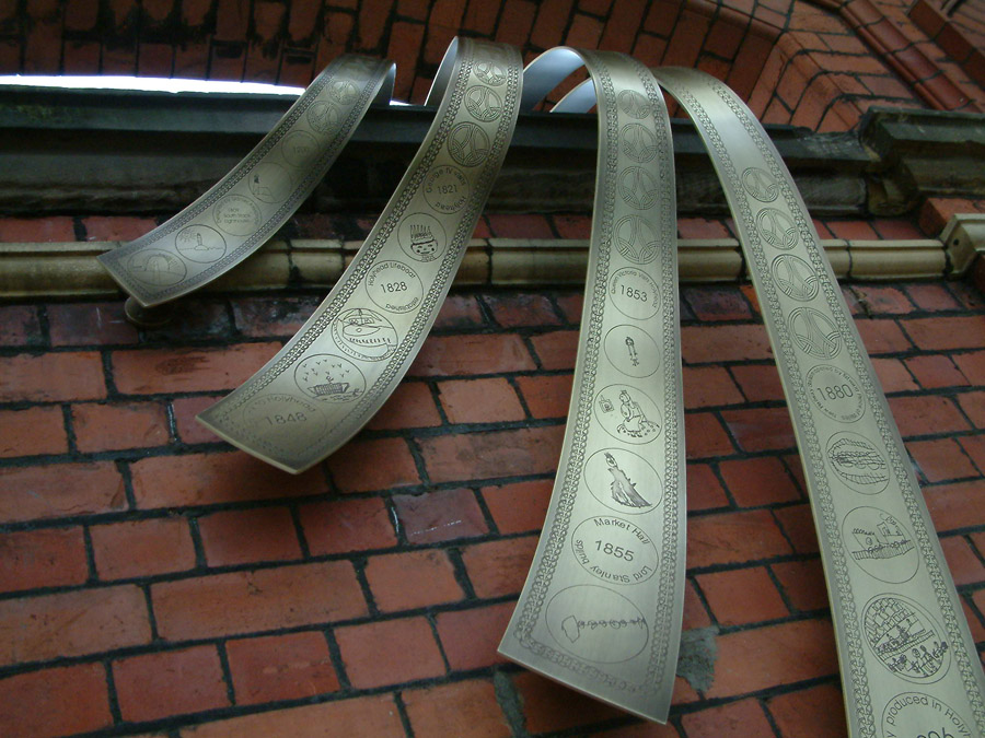 Parts of a sculpture at Holyhead railway station - Sign Industries