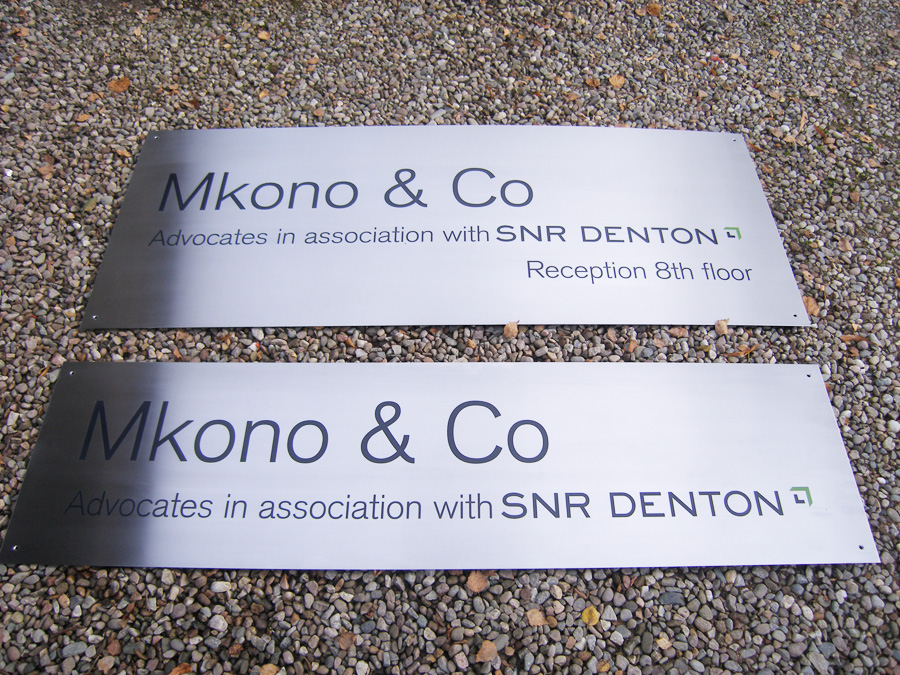 Brushed Stainless Steel sign