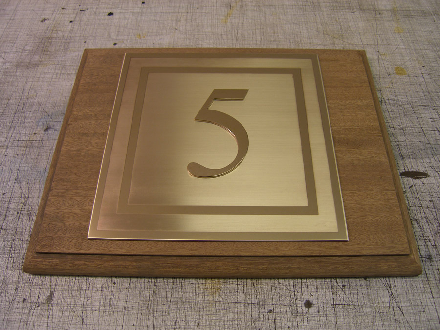 Hotel Number, cut out number on brushed and engraved Brass - Sign ...