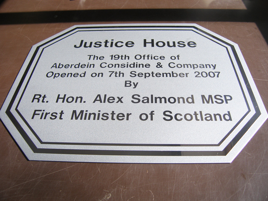 Laser cut and shaped polished Stainless steel plaque - Sign Industries