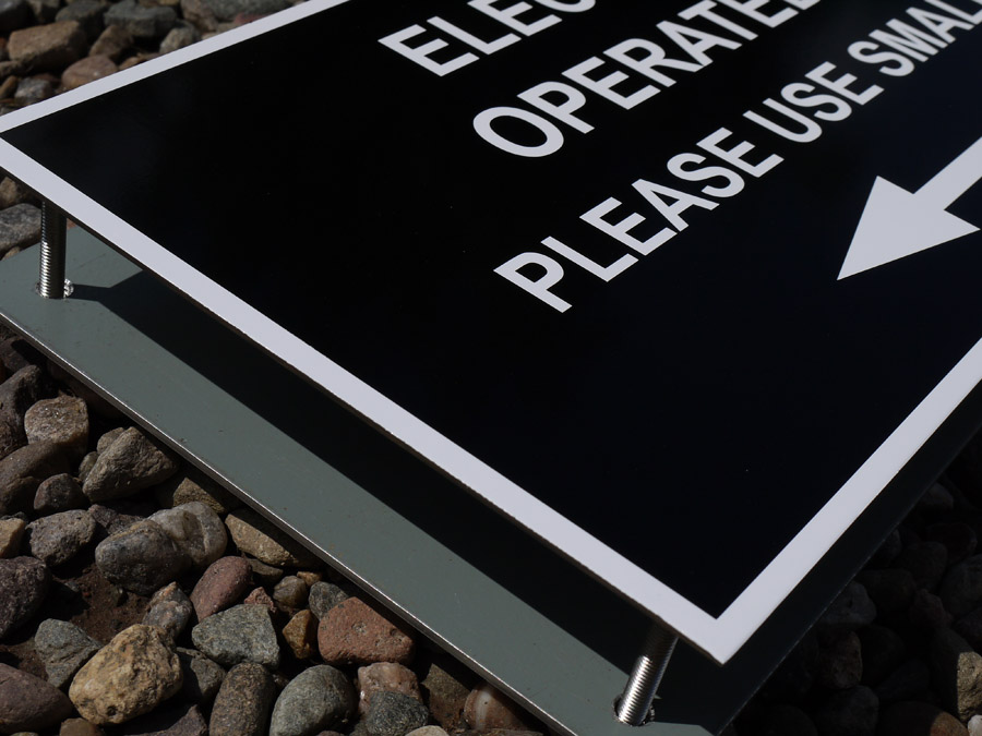 Steel railing sign - Sign Industries