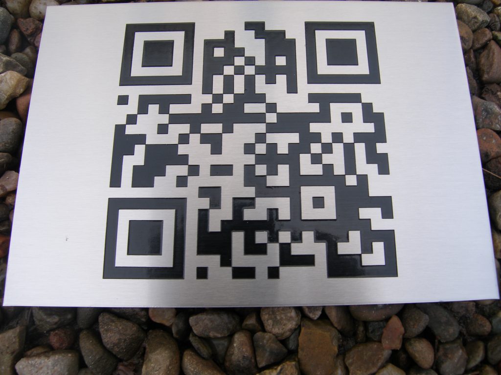 QR code on an aluminium sign - Sign Industries