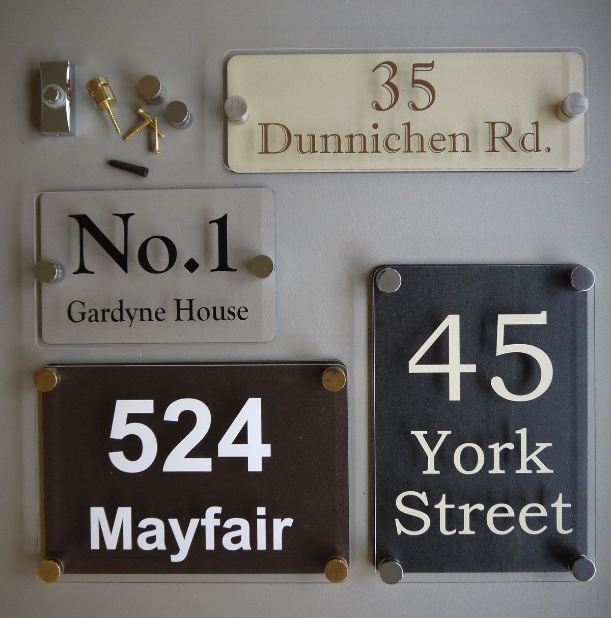Various sized Perspex House Signs - Sign Industries